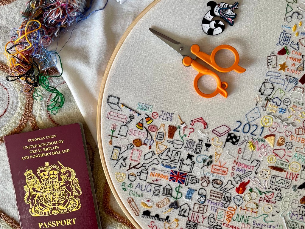 Embroidery Journaling: Spacing out Your Icons - The Stir-Crazy Crafter