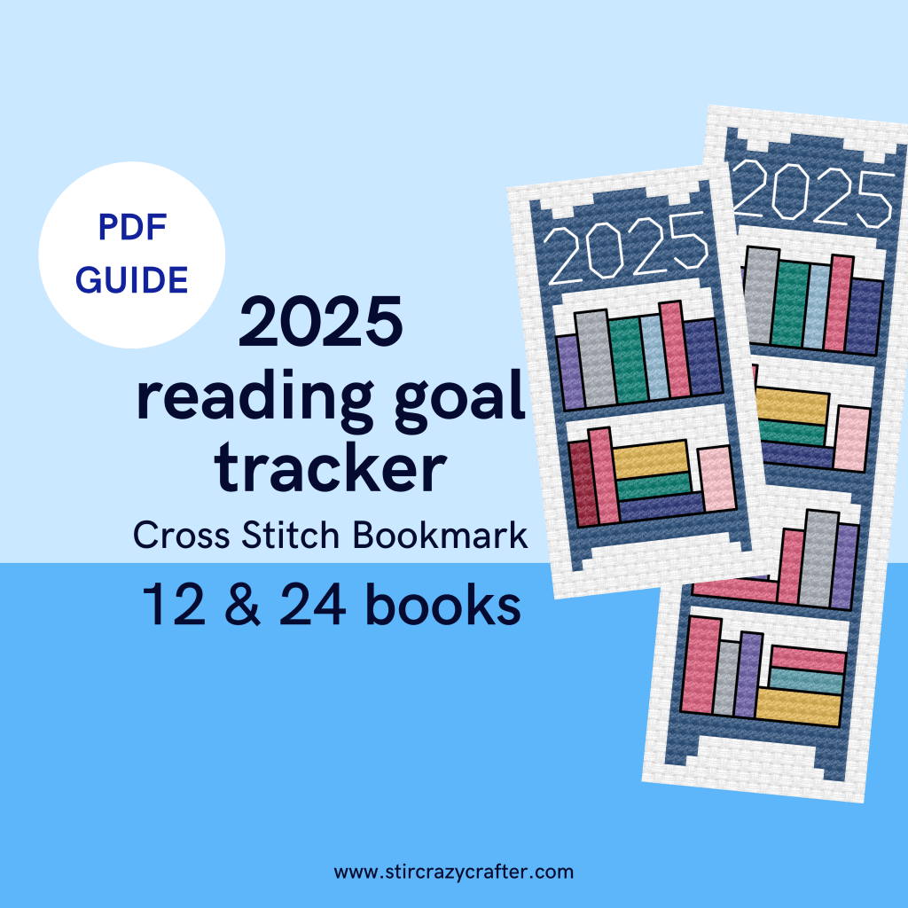 2025 12 & 24 Books Reading Tracker Cross Stitch Bookmark Guide